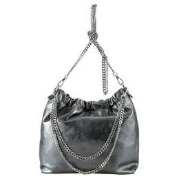 Umh&auml;ngetasche "Chicca", Damen, Gr. B/H/T: 25cm x 23cm x 9cm onesize, silber, Leder, Collezione Alessandro, Taschen Umh&auml;ngetasche, aus echtem Leder, Umh&auml;ngebeutel
