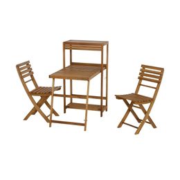 siena GARDEN Balkon-Set 3-teilig Bari holzfarben Outdoormöbel > Gartenmöbel > Gartenmöbel-Sets » Garten und Möbel DE