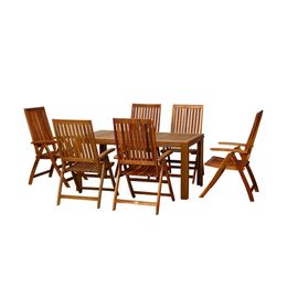 siena GARDEN Dining-Gruppe 7-teilig Paleros holzfarben Outdoormöbel > Gartenmöbel > Gartenmöbel-Sets » Garten und Möbel DE