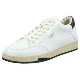 Sneaker Gant "Prepus", Herren, Gr. 43, blau (weiß, marine), Leder, kontrastfarbene Details, Schuhe, Court Sneaker, Skater Schuh mit Lederdecksohle