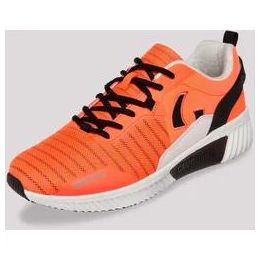 Sneaker CAMP DAVID, Herren, Gr. 46, orange, Leder, Synthetik, Textil, Strukturmuster, Schuhe, mit Wechselfußbett