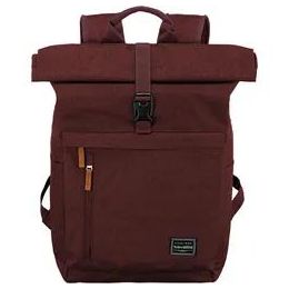 Freizeitrucksack Travelite "BASICS Rollup Rucksack", Gr. B/H/T: 37cm x 60cm x 16cm, rot (bordeaux), Polyester, unifarben, Rucks&auml;cke Freizeitrucksack, Arbeitsrucksack Sportrucksack Reiserucksack Schulrucksack