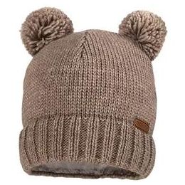 Strickmütze MaxiMo, Baby, Gr. 45, braun, Strick, Materialmix, unifarben, Mützen, aus softer Wollmischung mit zwei Pompons