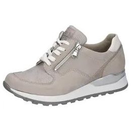 Waldläufer Keilsneaker WALDLÄUFER "HIROKO", Damen, Gr. 5 (38), weiß (hellgrau, weiß, textil, nappaleder), Nappaleder, Nubukleder, Textil, Schuhe Sneaker, Schnürschuh, Freizeitschuh, Halbschuh, Kontrastbesatz, Weite H