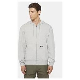 Kapuzensweatjacke Dickies "Dickies Workwear Sweatshirt MWG FUL ZIP FLC HOD REG GREY", Herren, Gr. XL, grau, Obermaterial: 80% Baumwolle, 20% Polyester, Sweatjacken