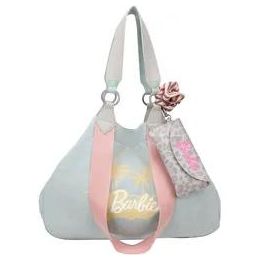 Henkeltasche Fritzi aus Preussen "Izzy Medium Barbie", Damen, Gr. B/H/T: 42cm x 29cm x 15cm, blau, Baumwollmischung, bedruckt, Taschen, mit abnehmbarem Brillenetui