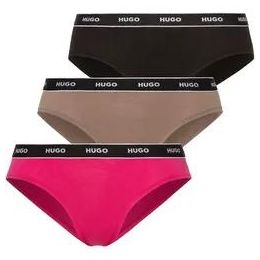Slip HUGO UNDERWEAR "TRIPLET BRIEF STRIPE", Damen, Gr. S (36), assorted pre 999, Jersey, Obermaterial: 95% Baumwolle, 5% Elasthan, unifarben, körpernah, Unterhosen, mit kontrastfarbenem Logobund