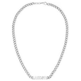 Panzerkette Lacoste "SCRIPT, 2040474, 2040475", silber (edelstahlfarben), Halsketten, Herren, Edelstahl, L: 56 B: 7mm, B:7mm