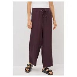 Culotte Cecil, Damen, Gr. XS, Länge 30, rot (mulberry rot), Stoff, 54% Lyocell, 46% Viskose, unifarben, loose fit lang, Hosen, High Waist