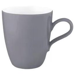 Becher Seltmann Weiden "Life Fashion", elegant grau, weiß, H:10,3cm Ø:9cm, Porzellan, Trinkgefäße, Becher mit Henkel 0,40 l