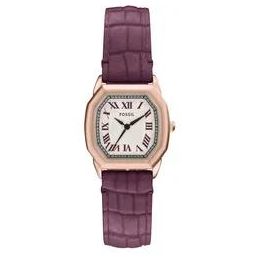 Quarzuhr Fossil "HARLOW", gold (weinrot, rosegoldfarben), Armbanduhren, Damen, Armbanduhr, Damenuhr, Lederarmband, analog