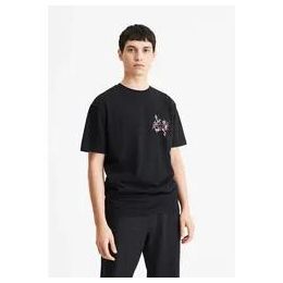 Only & Sons T-Shirt ONLY & SONS "ONSKEANE RLX SS PRINT TEE NOOS", Herren, Gr. XL, jet schwarz print:chinese birds, Jersey, Obermaterial: 100% Baumwolle, bedruckt, relaxed fit normal, Rundhals, Shirts