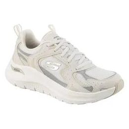 Sneaker Skechers "ARCH FIT 2.0", Damen, Gr. 43, natur, hellgrau, Lederimitat, Mesh, Schuhe, Chunky Sneaker, Schnürschuh mit Plateau Sohle