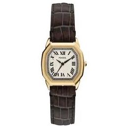 Quarzuhr Fossil "HARLOW", gold (braun, goldfarben), Armbanduhren, Damen, Armbanduhr, Damenuhr, Lederarmband, analog