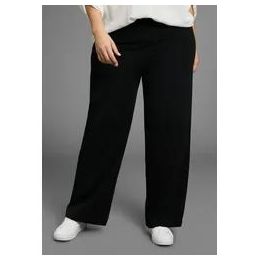 Schlupfhose LAURA SCOTT CURVE, Damen, Gr. 54, N-Gr, schwarz, Jersey, Obermaterial: 95% Polyester, 5% Elasthan, unifarben, Basic, figurumspielend extralang, Hosen, aus formstabilem, elastischem Stoff mit weitem Bein - GROSSE GRÖSSE
