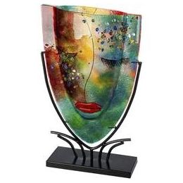 Tischvase CASABLANCA BY GILDE "Gesichtsvase oval Violet lila H. 49 cm", lila, B:30cm H:49cm T:10,5cm, Glas, Metall, Vasen