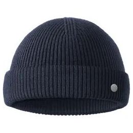 Strickmütze Pearlwood "OLE", Damen, blau, Feinripp, Materialmix, unifarben, Mützen, Feinripp, Temperaturregulierend, sportive Passform, Wollanteil