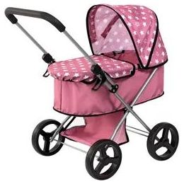 Puppenwagen BAYER "GO", rosa (sterne altrosa), Puppenwagen, KinderB:37cm H:59cm T:50cm, Kunststoff, Metall, Stoff, B:37cm H:59cm T:50cm