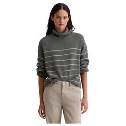Marc O'Polo Strickpullover MARC O'POLO "aus softem Merinowolle-Mix", Damen, Gr. XXS, striped, rocky grau melange, Obermaterial: 80% Schurwolle, 20% Polyamid, unifarben, Pullover