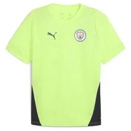 Trainingsshirt Puma "Manchester City Trainingstrikot Herren", Herren, Gr. L, fizzy apple blau violet gelb, Obermaterial: 100% Polyester, slim fit, Rundhals, Shirts