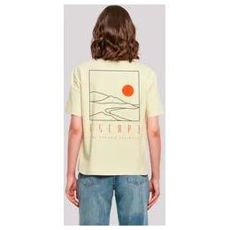 T-Shirt F4NT4STIC "Escape Discover the World Landscape", Damen, Gr. 5XL, gelb (softgelb), Obermaterial: 100% Baumwolle, oversize, Rundhals, ohne Bündchen, Shirts, Discover the World