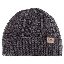 Strickmütze CAPO, Damen, grau (anthrazit), Strick;Chemische Reinigung, schonender Prozess;nicht bleiche;nicht bügeln;nicht trocknergeeignet, Wollmischung, meliert, Mützen, Rippenstrick, natürliche Thermoregulierung