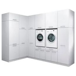 Mehrzweckschrank-Set LAUNDREEZY "Laundreezy, 12-tlg. Mehrzweckschrank-Set B/H/T 285/238/68 cm", weiß matt, B:285cm H:238cm T:68cm, Holzwerkstoff, Kastenmöbel-Sets, Breite 285 cm, Soft-Close-Funktion für Türen