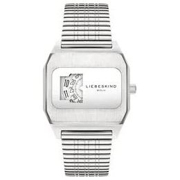 Quarzuhr Liebeskind Berlin "Vinyl Vision", silberfarben, Armbanduhren, Damen, Armbanduhr, Damenuhr, Edelstahlarmband, analog