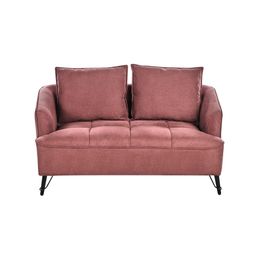Beliani 2-Sitzer Sofa HOBRO in Rot/Schwarz - (W) 147 x (H) 87 x (L) 85 cm | Gr.: onesize