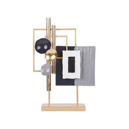 Beliani Dekofigur SULFUR in Gold/Schwarz/Weiß - (W) 30 x (H) 45 x (L) 8 cm | Gr.: onesize