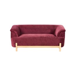Beliani 2-Sitzer Sofa ALNOR in Rot/Braun - (W) 162 x (H) 67 x (L) 85 cm | Gr.: onesize