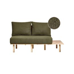 Beliani 2-Sitzer Sofa SALO in Grün/Braun - (W) 155 x (H) 74 x (L) 104 cm | Gr.: onesize