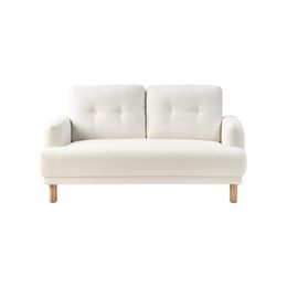 Beliani 2-Sitzer Sofa TUVE in Weiß/Braun - (W) 149 x (H) 85 x (L) 90 cm | Gr.: onesize