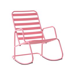 Beliani Schaukelstuhl TURI in Rosa - (W) 66 x (H) 92 x (L) 96 cm | Gr.: onesize