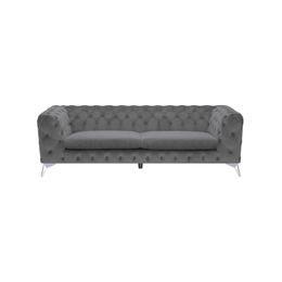 Beliani 3-Sitzer Sofa SOTRA in Grau/Silber - (W) 224 x (H) 70 x (L) 85 cm | Gr.: onesize
