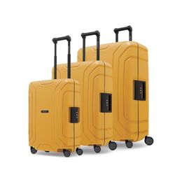 Redolz Essentials 15 4-Rollen Kofferset 3-tlg. mit Dreipunkt-Verschluss in dark yellow | Gr.: onesize
