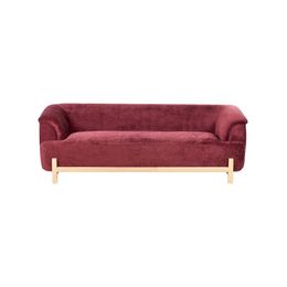 Beliani 3-Sitzer Sofa ALNOR in Rot/Braun - (W) 205 x (H) 67 x (L) 85 cm | Gr.: onesize
