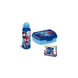 MARVEL Spider-Man Brotdose & Trinkflasche Set Blau Web Design | Gr.: onesize