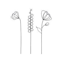 UNUS Metallkunst Stecker Fred 3er Set Blumen in Schwarz | Gr.: onesize