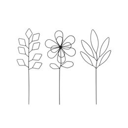UNUS Metallkunst Stecker Wilma 3er Set Blumen in Schwarz | Gr.: onesize
