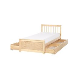 Beliani 5-tlg Einzelbett OLENDON in Braun | Gr.: onesize