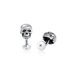 Kuzzoi Manschettenknopf 925 Sterling Silber Totenkopf in Silber | Gr.: onesize
