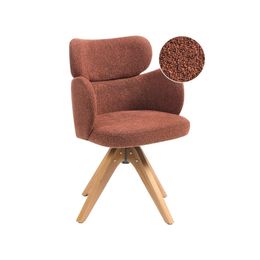 Beliani Esszimmerstuhl MARCY in Orange/Braun - (W) 60 x (H) 85 x (L) 66 cm | Gr.: onesize