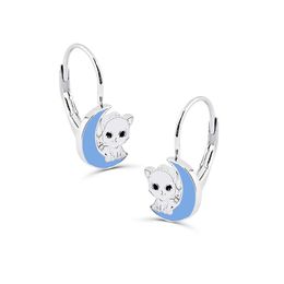 schmuck23 Silber Ohrringe 925 Katze 1,0 cm x 1,0 cm | Gr.: onesize