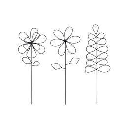 UNUS Metallkunst Stecker Blumen Daphne im 3er Set in schwarz in Schwarz | Gr.: onesize