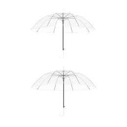 Yuhu Stockregenschirm transparent 2er Set mit Automatikfunktion 100 cm in Weiß | Gr.: onesize