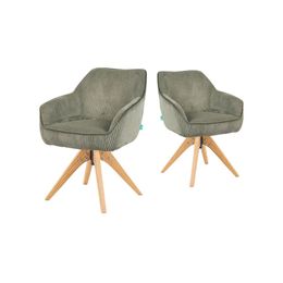 DUBI Möbel 2er-Set: Drehstuhl Mika-Finn in Grau - (B)60 x (H)82 x (T)61 cm | Gr.: onesize