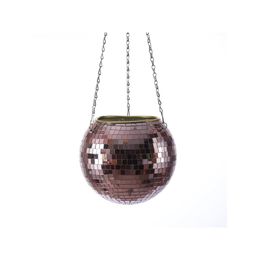 SATISFIRE Blumenampel Discokugel H&auml;ngender Blumentopf D: 20cm in rosa | Gr.: onesize