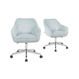 DUBI Möbel 2er-Set: Bürostuhl Mika-Noel in Hellblau - (B)60 x (H)80 x (T)61 cm | Gr.: onesize