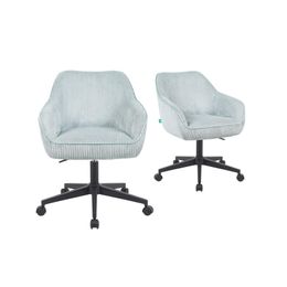 DUBI Möbel 2er-Set: Bürostuhl Mika-Elio in Hellblau - (B)60 x (H)80 x (T)61 cm | Gr.: onesize